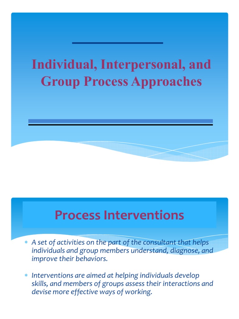 Individual, Interpersonal, Group Process Approaches 2 | PDF | Career ...