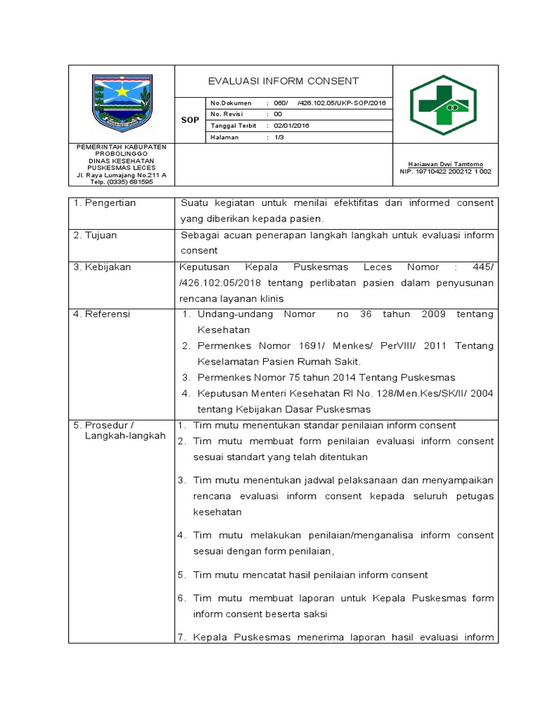 7.4.4.5 Sop Evaluasi Informed Consent | PDF