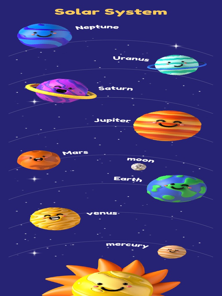 Blue 3d Solar System Planets Kids Bookmark | PDF