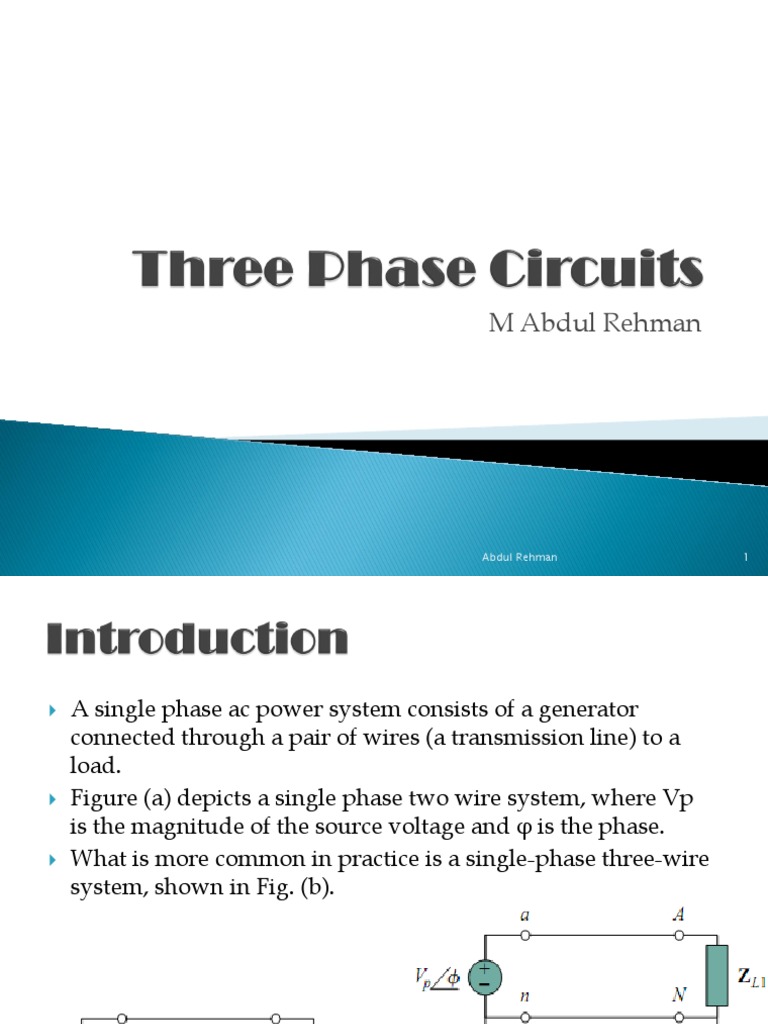 Analysis of Single-Phase and Three-Phase Power Systems | PDF | Alternating Current | Materials ...