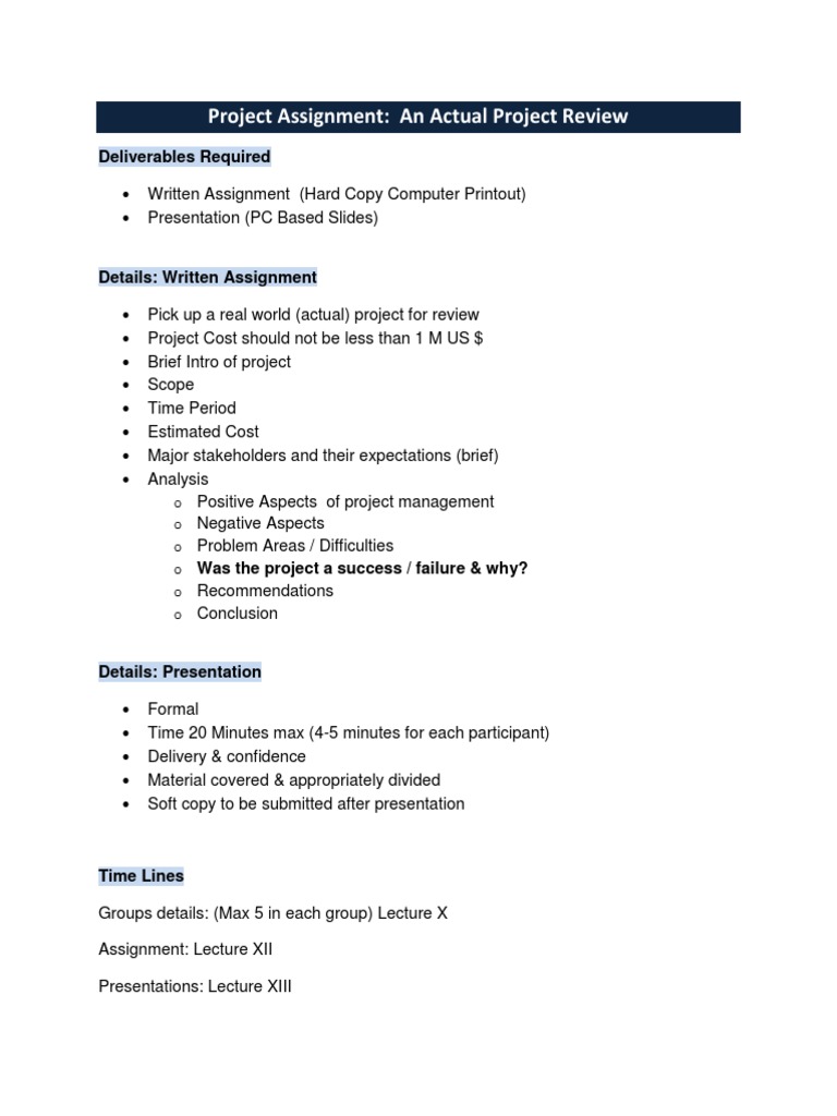 Project Assignment | PDF