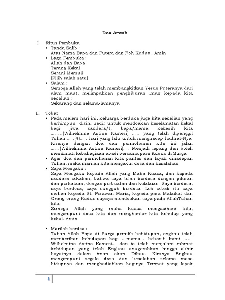 Doa Arwah | PDF