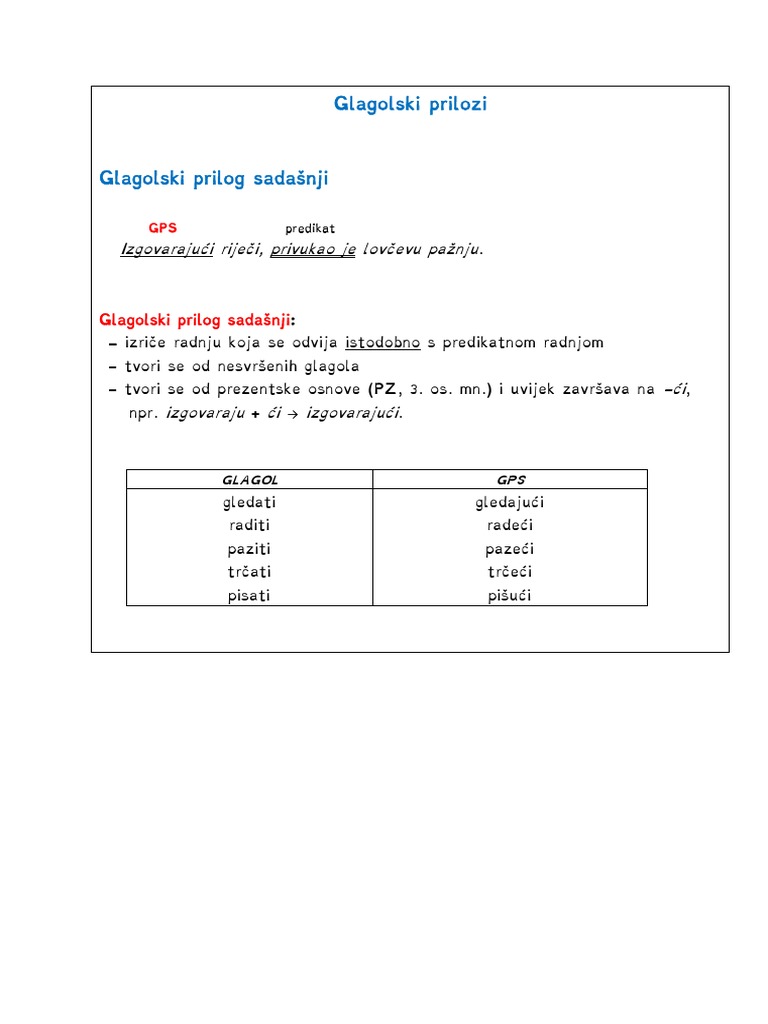 Glagolski Prilozi | PDF