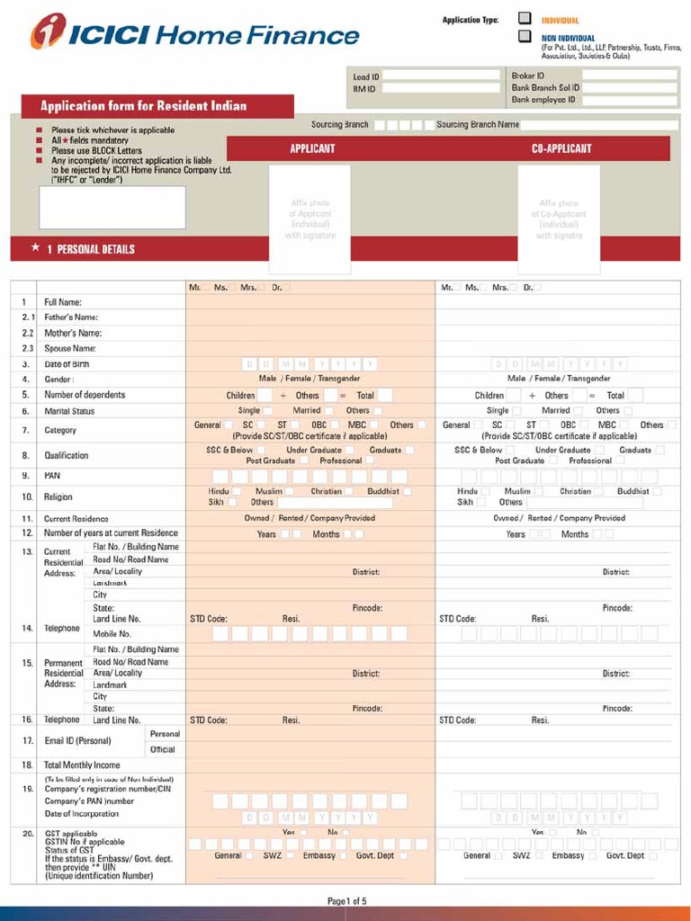 Home Loan Application Form | PDF