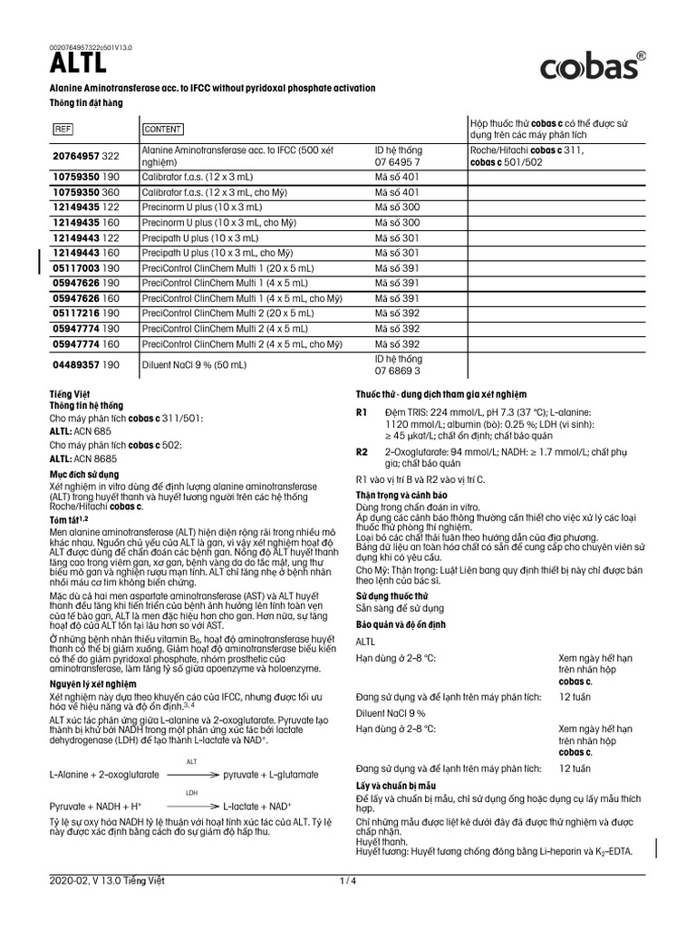 Package Insert Cobas ALT | PDF