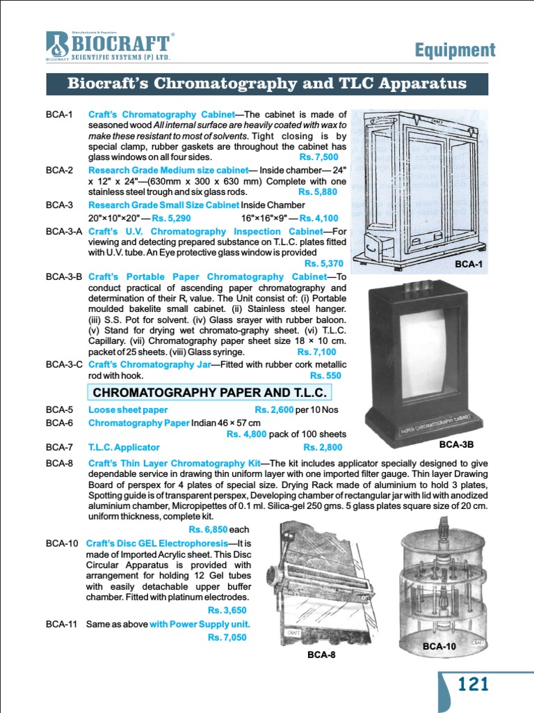Catalog Biocraft TLC & Chromatogy Apparatus | PDF | Thin Layer Chromatography | Ultraviolet
