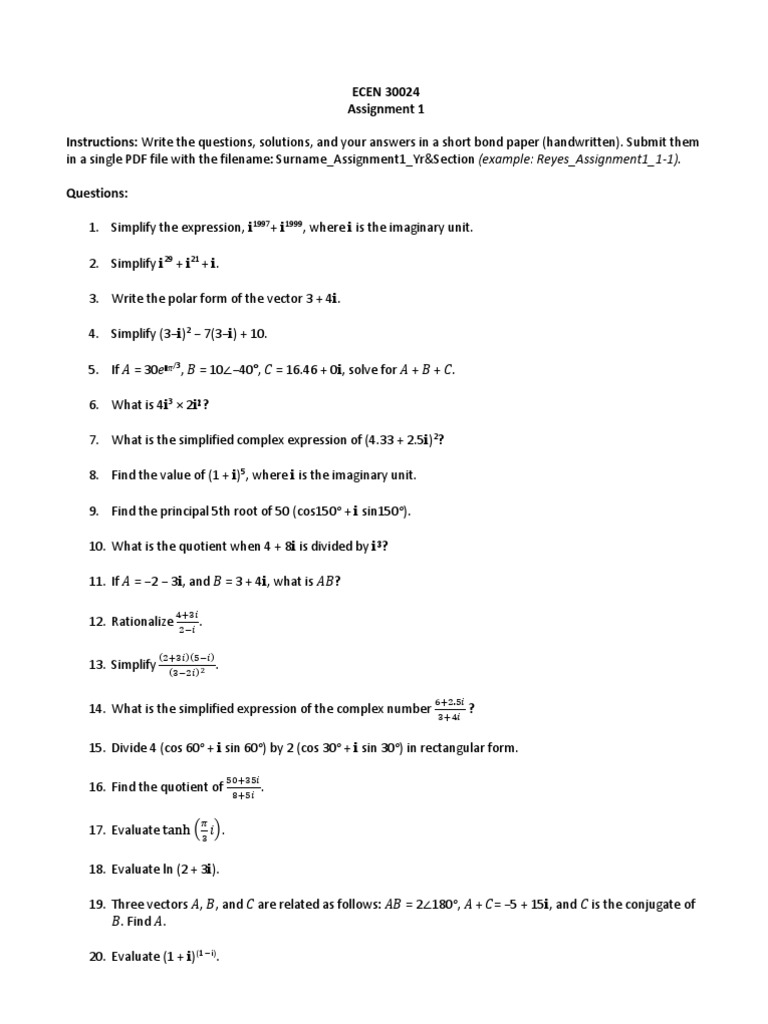 ECEN 30024 Assignment 1 | PDF
