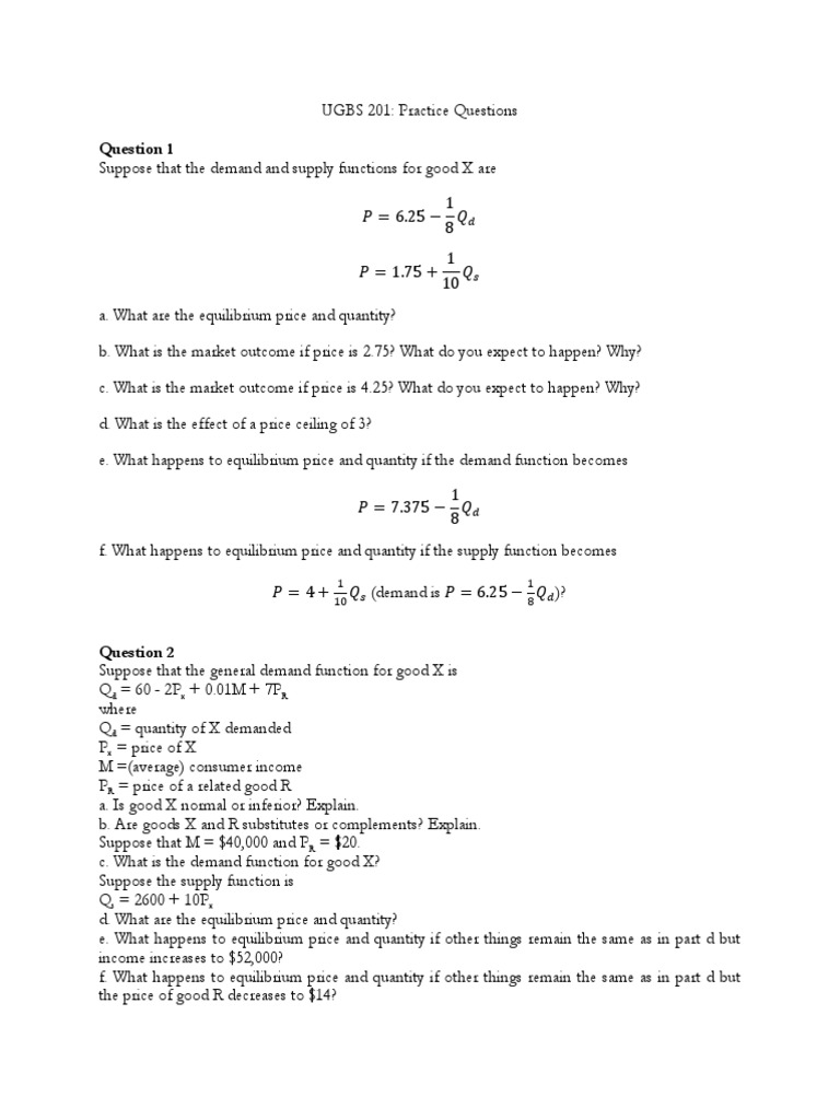 Economics Practice Questions | PDF | Monopoly | Labour Economics