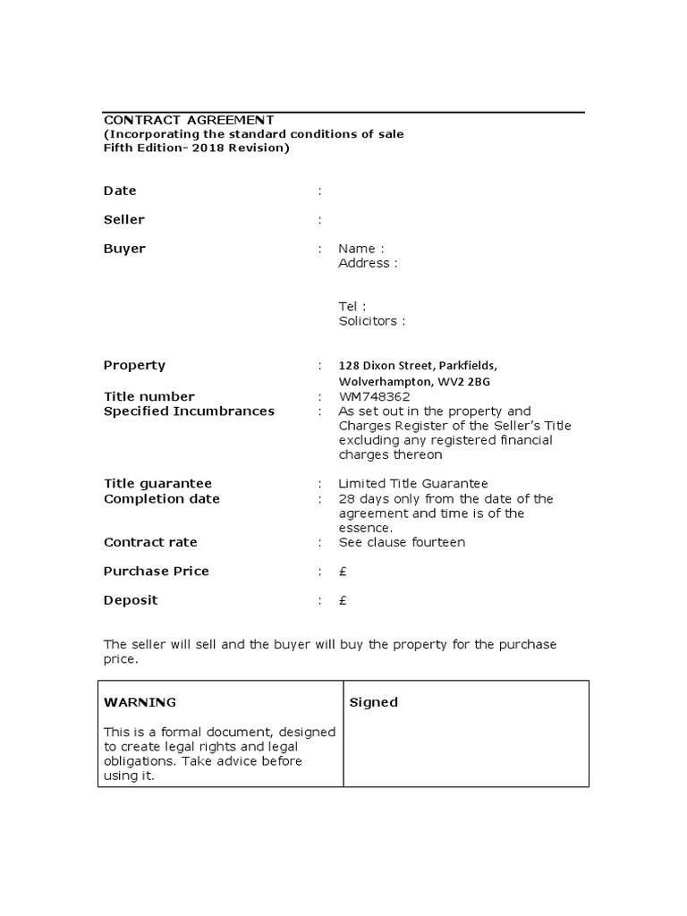 Lot - 28 - Contract Agreement | PDF | Leasehold Estate | Auction