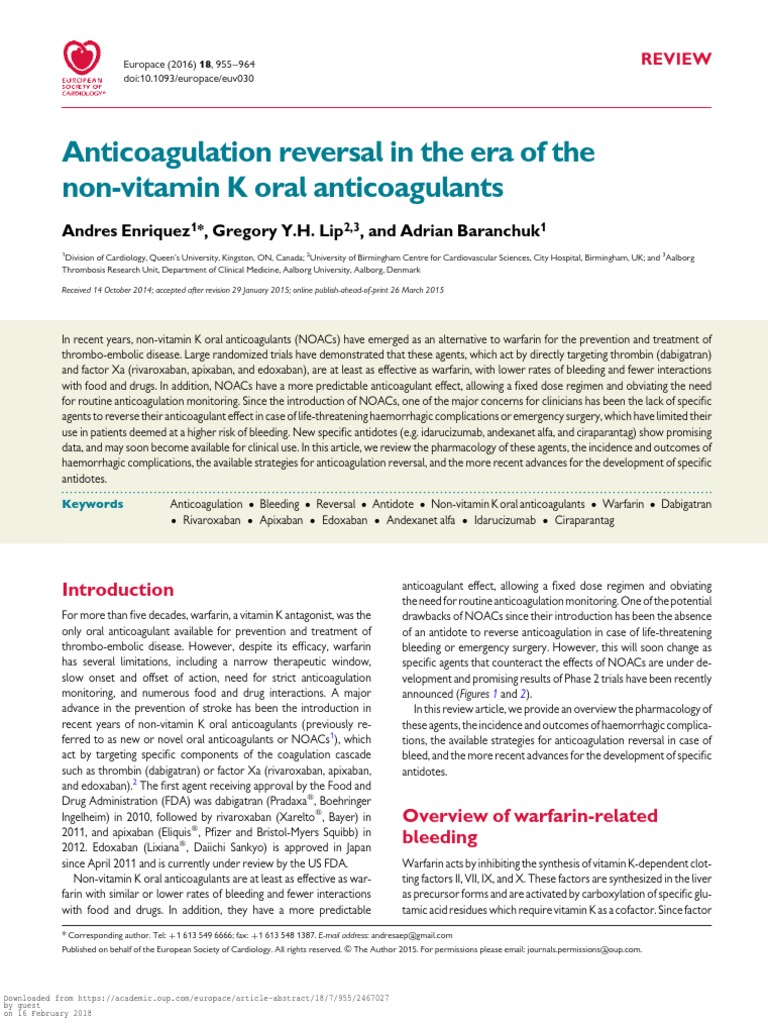 Reversal Agent Stuff Pdf Coagulation Thrombosis