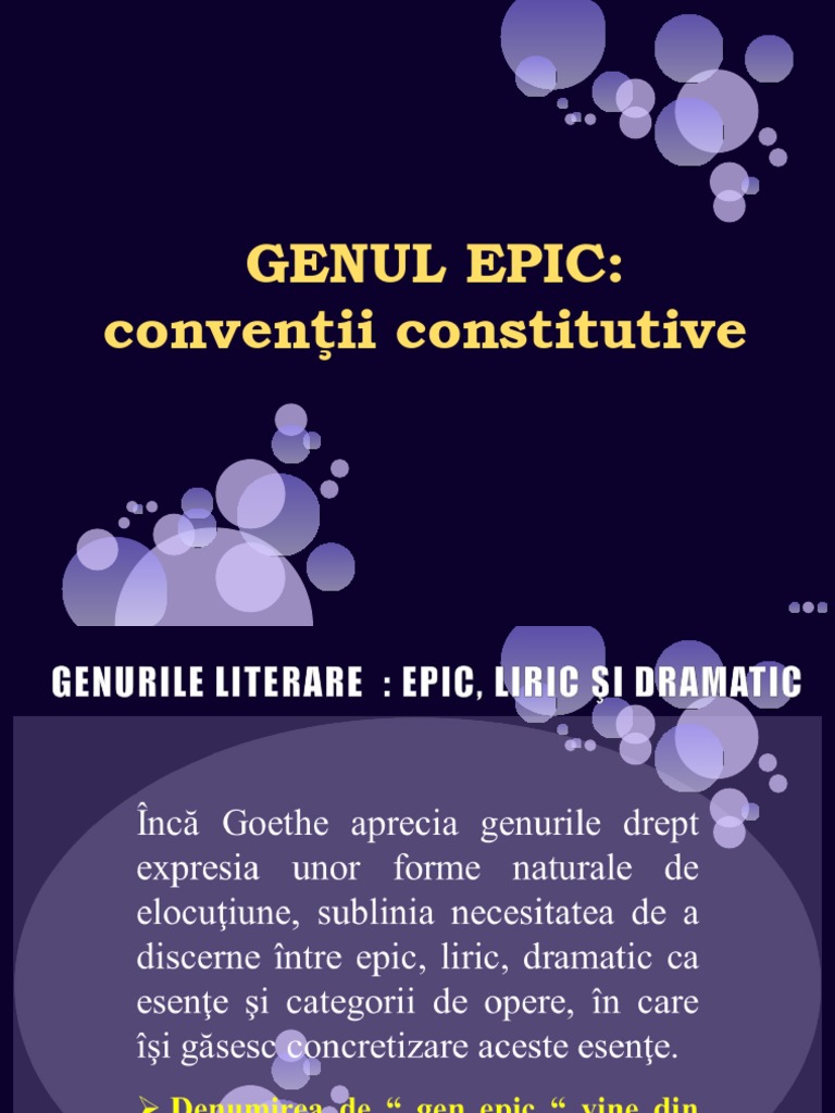 Genul Epic ppt | PDF