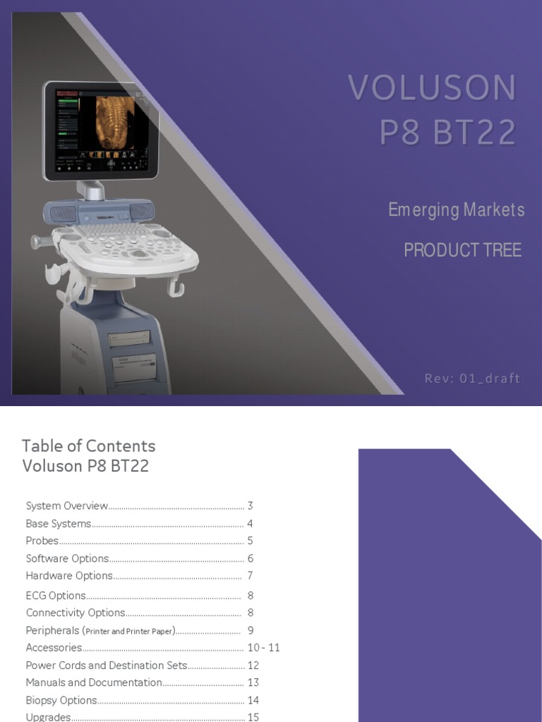 EM Product Tree Voluson P8 BT22 Rev01 - Draft | PDF | Printer (Computing) | Usb
