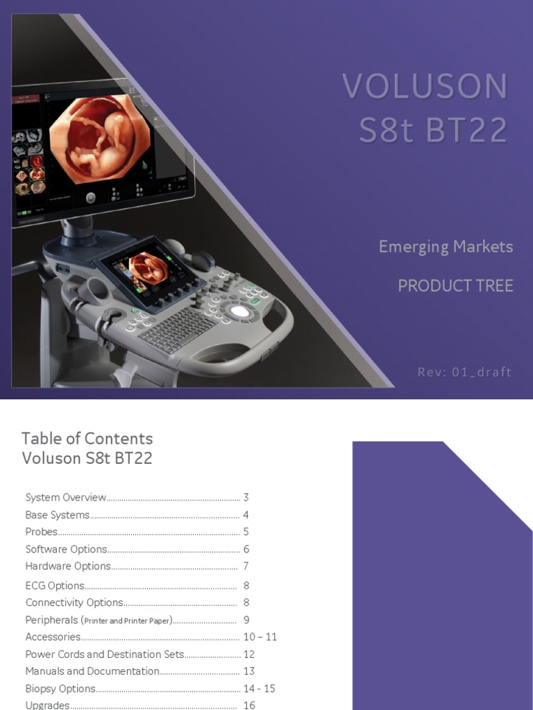 EM Product Tree Voluson S8t BT22 Rev01 - Draft | PDF | Printer (Computing) | Usb