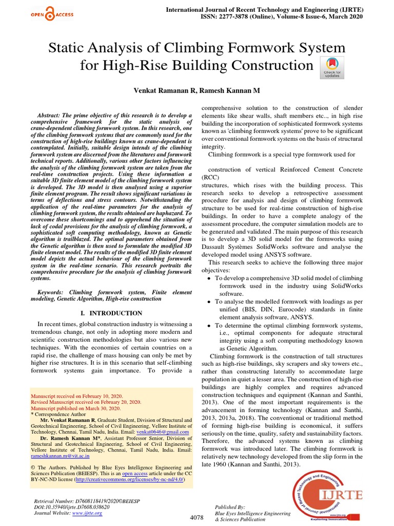 Static Analysis of Climbing Formwork System For High-Rise Building ...