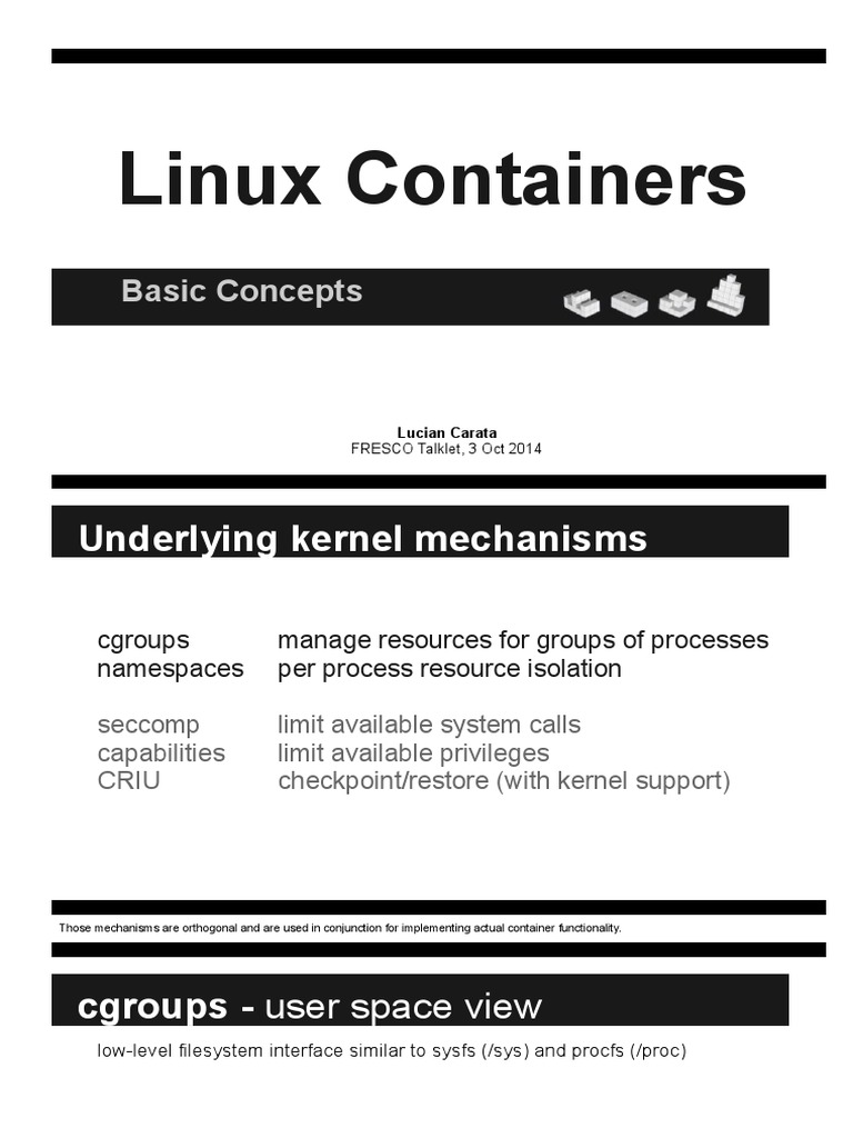 Linux Containers Basic Concepts | PDF | Kernel (Operating System) | Unix Variants