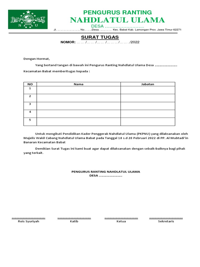 Surat Tugas Prnu | PDF