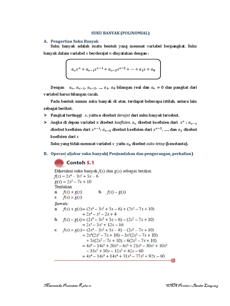 Materisukubanyakambarmatematikaminatkelas 11 Ipa 1 | PDF