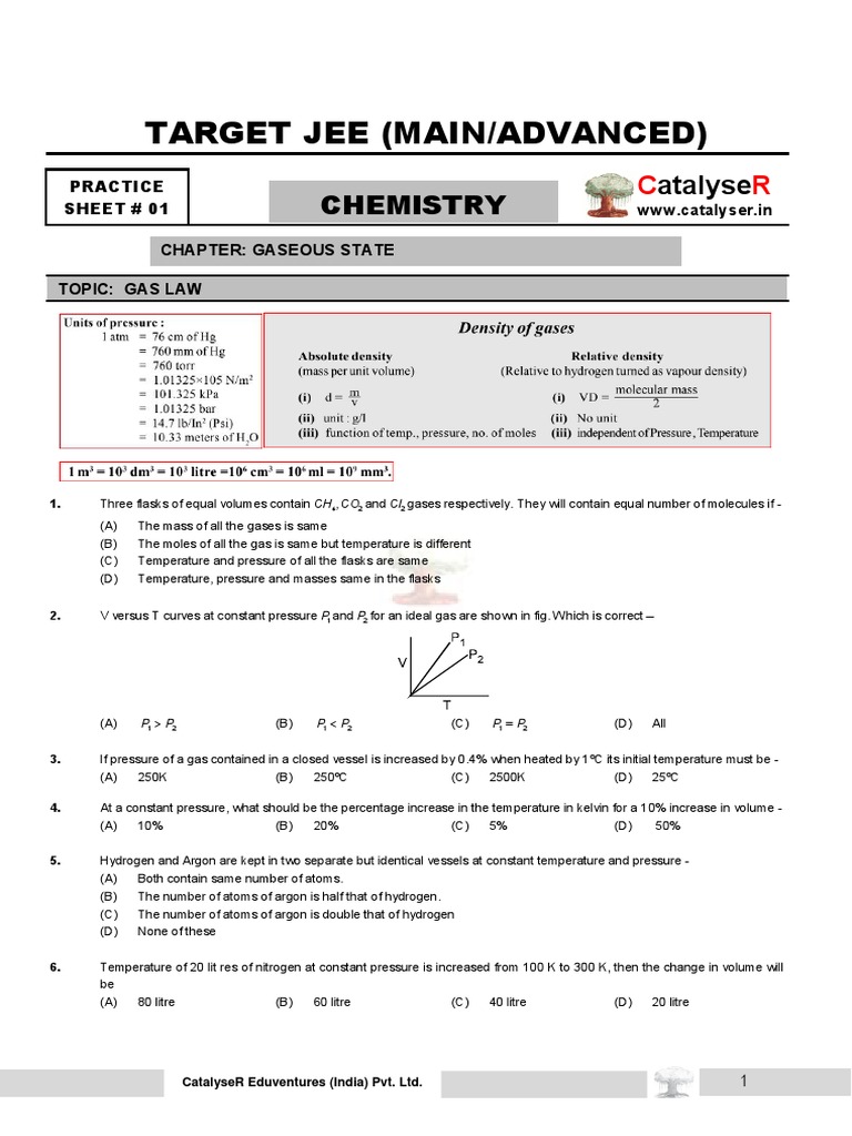 CT - Gaseous State - Gaseous State Sheets - 21012021 - Gaseous State ...
