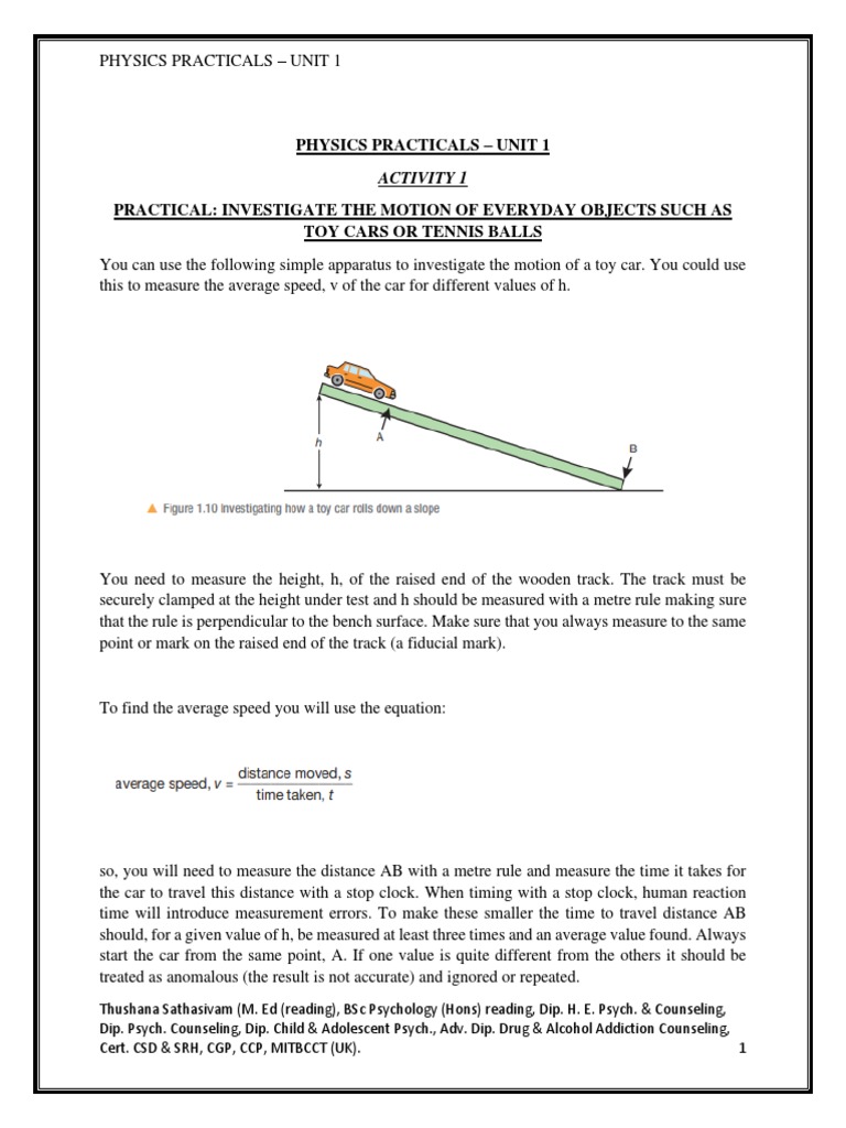 Unit 1 - Physics Practicals | PDF | Time | Camera