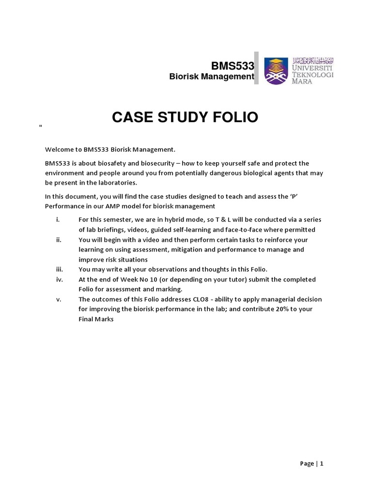BMS533 Case Study 6 | PDF | Laboratories | Medical Specialties