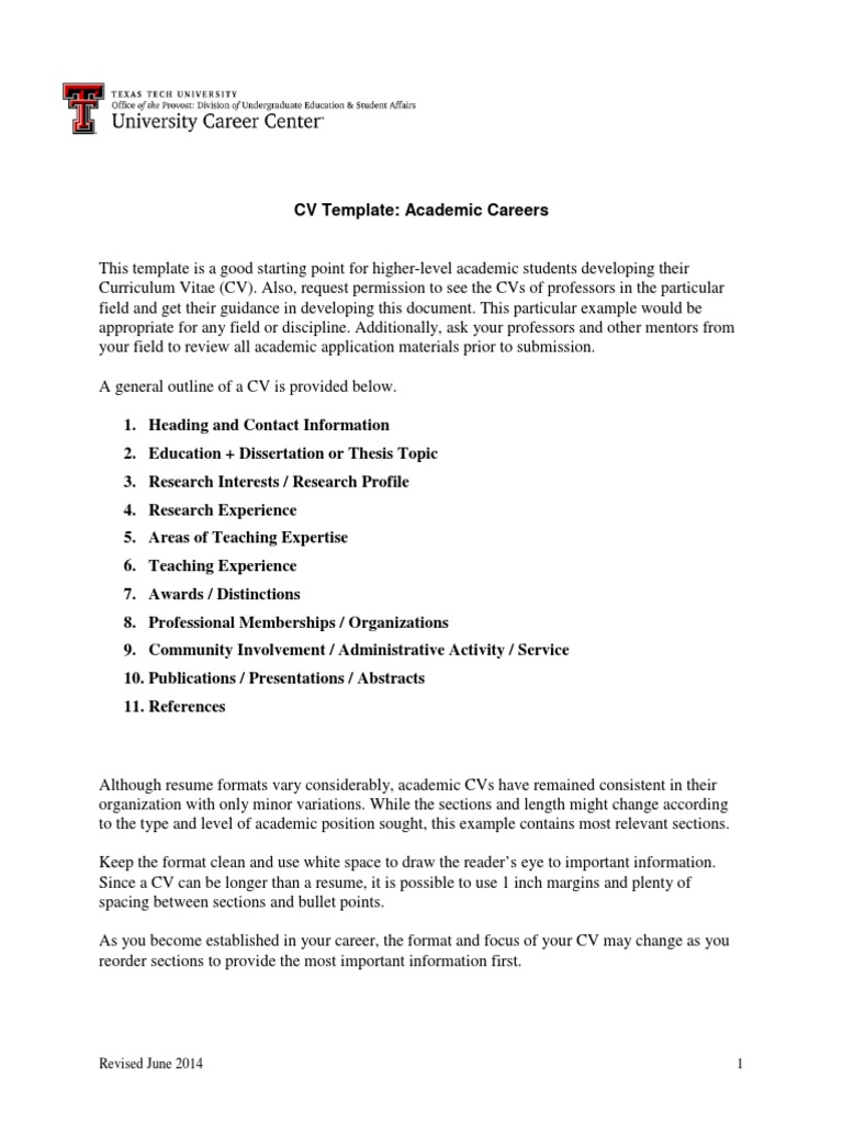 Academic CV Template | PDF | Thesis | Résumé