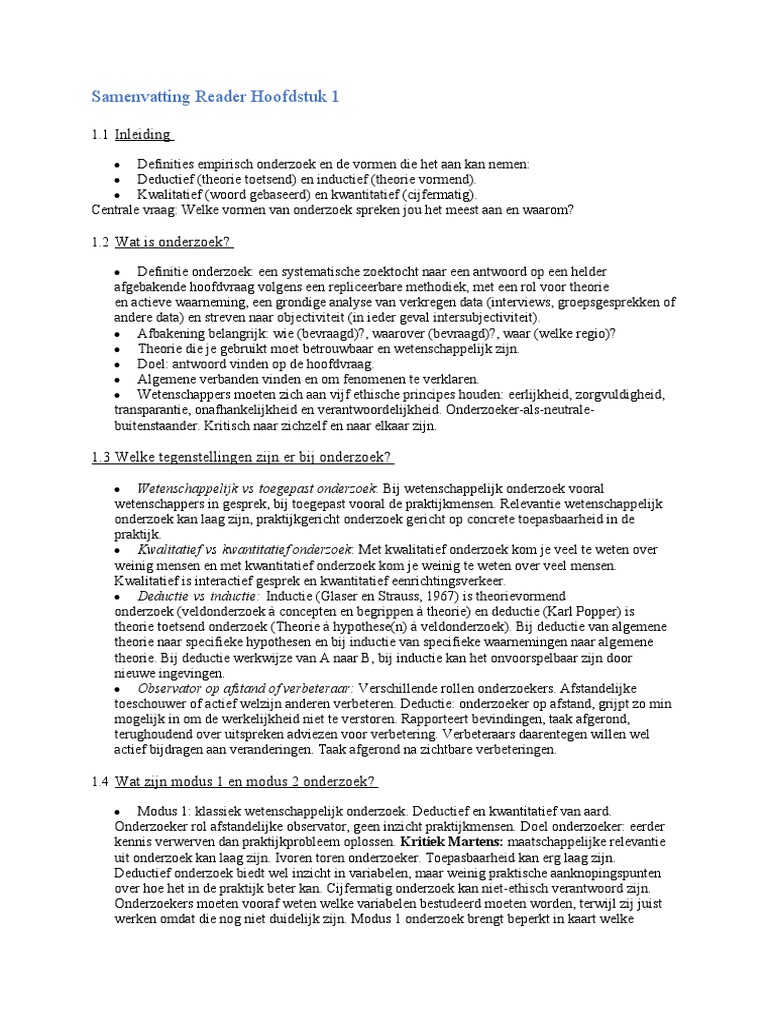 Reader Hoofdstuk 1 | PDF