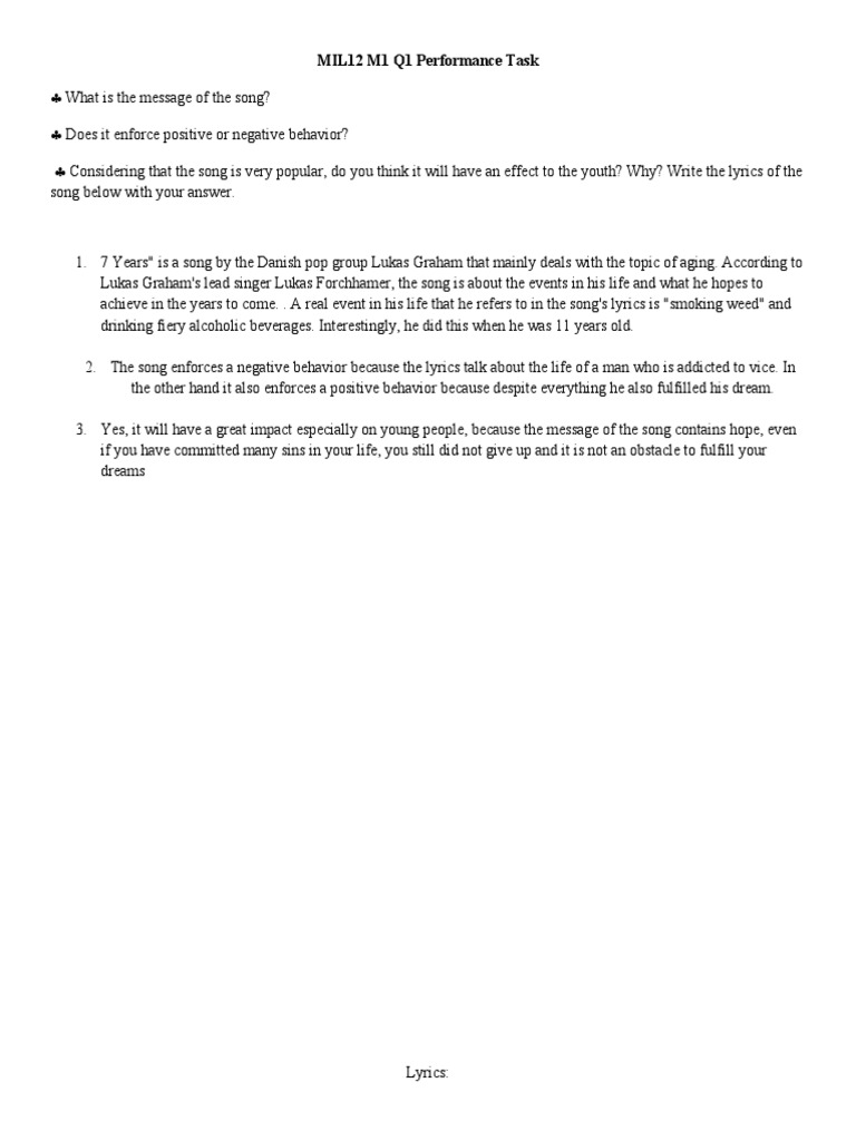 MIL12 M1 Q1 Performance Task | PDF