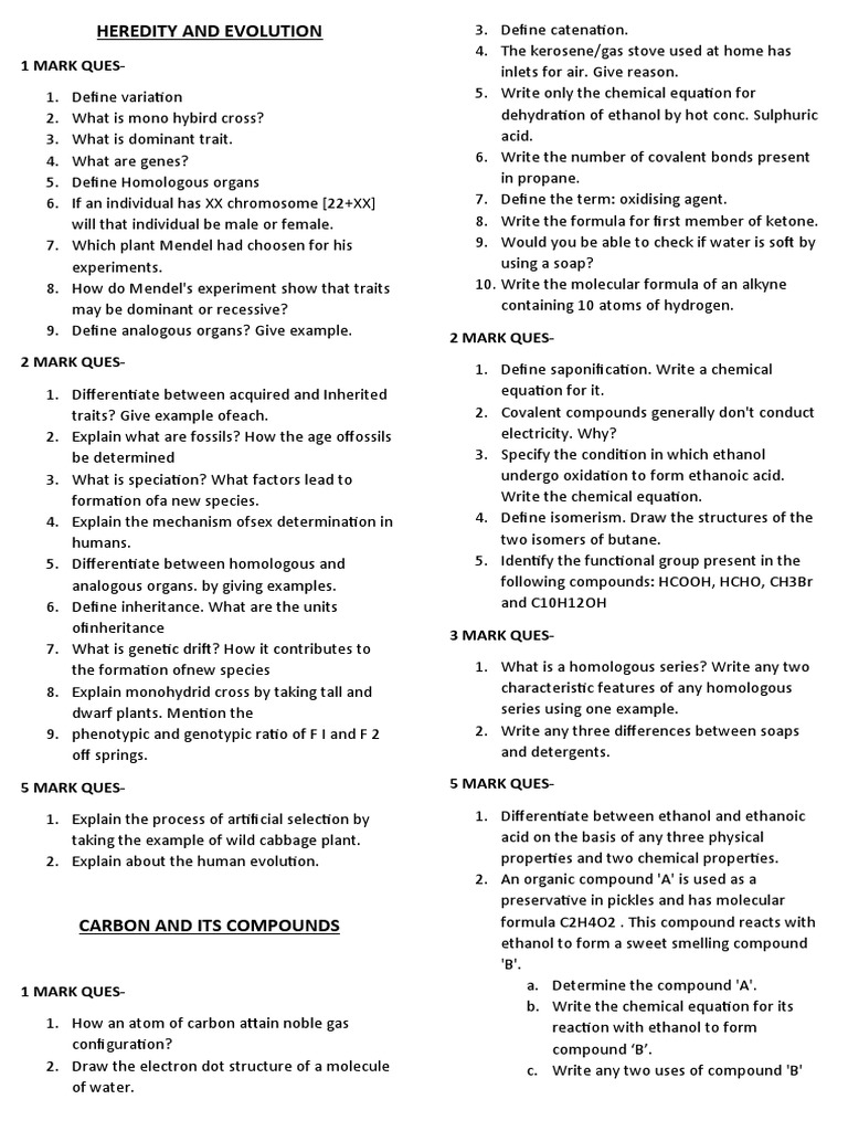 Sci Imp Ques | PDF | Electrical Resistance And Conductance | Chemical Reactions