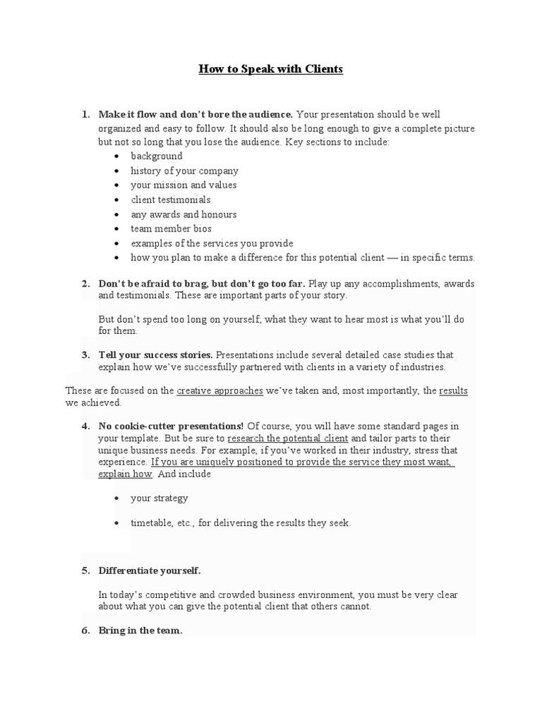 How To Speak With Clients | PDF | Experience | Cognition