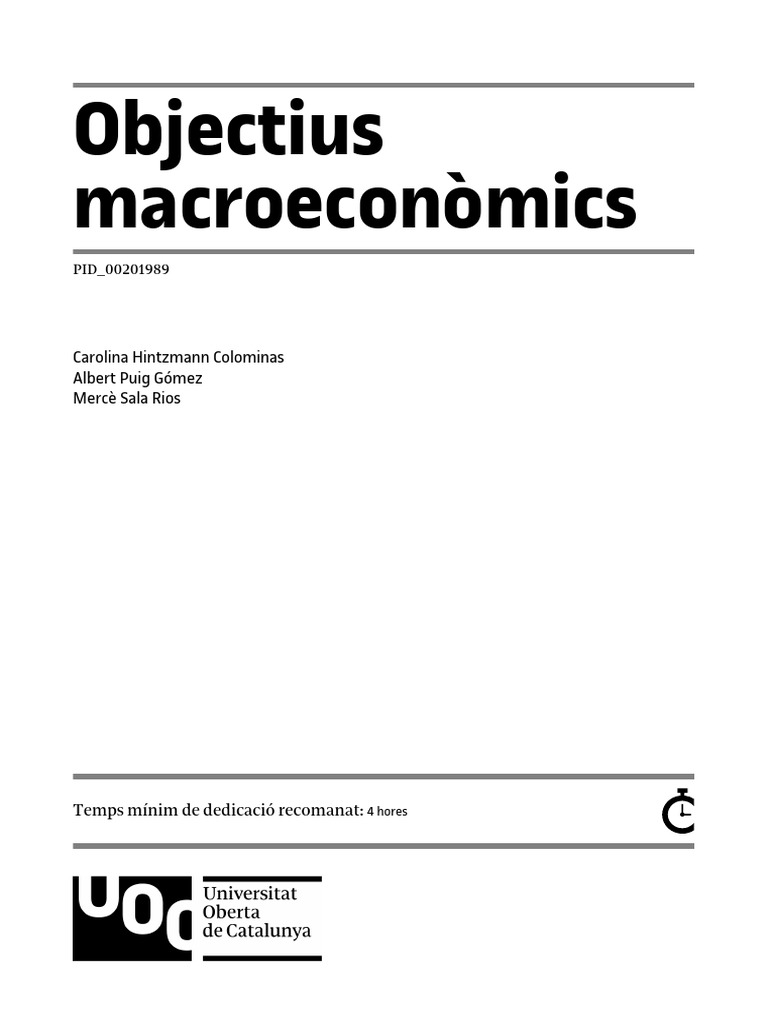 Mòdul didàctic 3 Objectius macroeconòmics | PDF