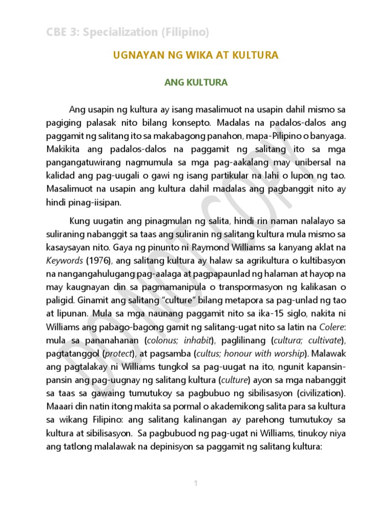 Cbe 3 Fil 106 Review Material Part 3 | PDF