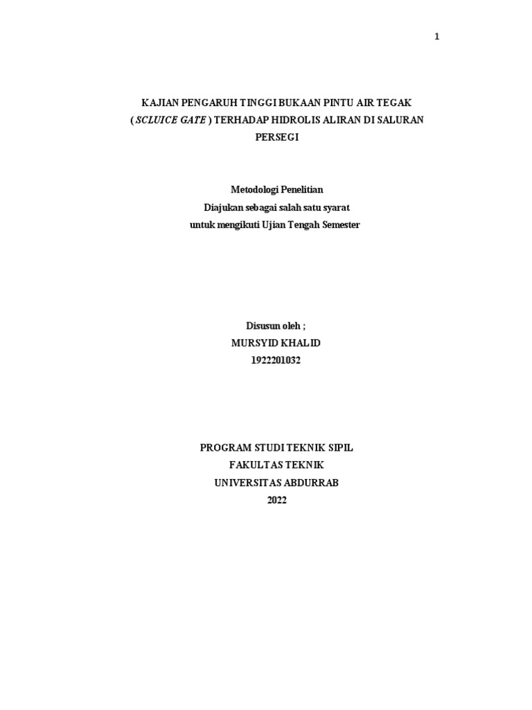 Tugas(uts) metodologi penelitian khalid | PDF