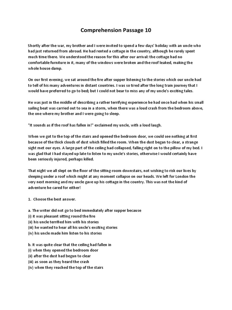 10 - Comprehension Passage | PDF