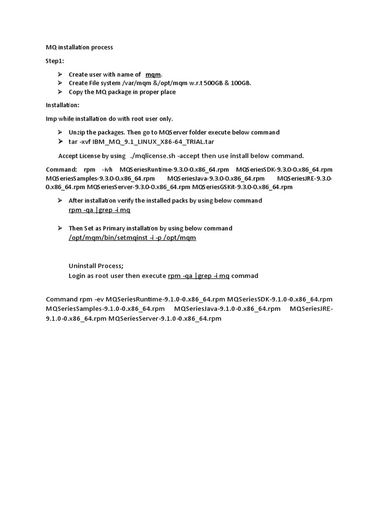 Mq Installation Process Pdf