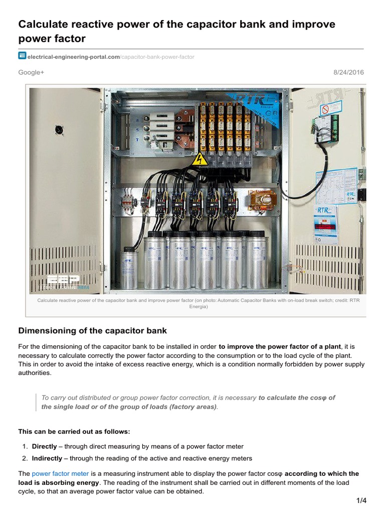 Capacitor Bank Reactive Power Calculation | PDF | Capacitor | Power (Physics)