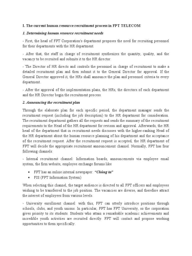 FPT Recruitment | PDF | Recruitment | Human Resources