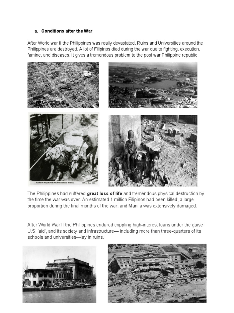 Conditions After The War in The Philippines | PDF