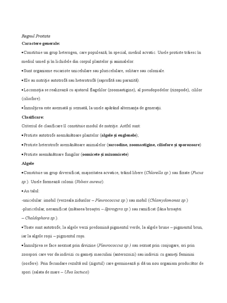 Regnul Protista | PDF