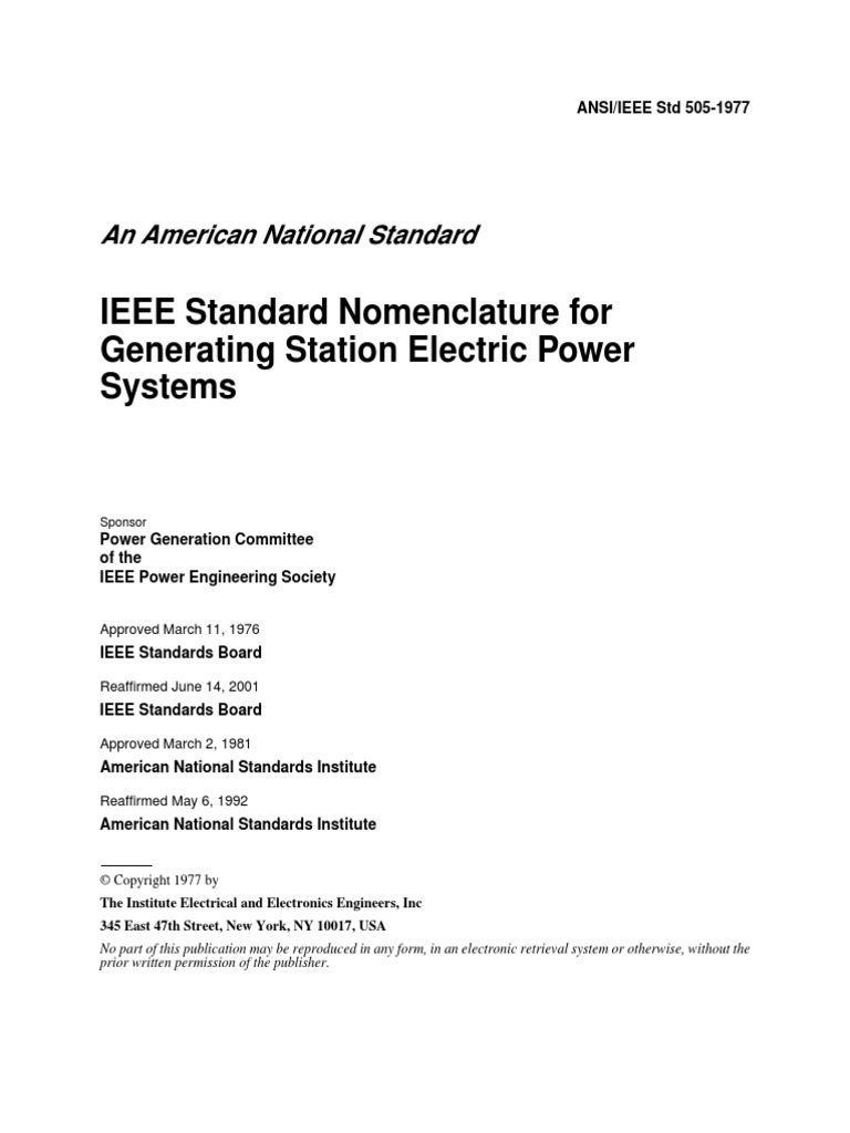 Ieee 505-1977 | PDF | Electric Power Distribution | Electric Power System