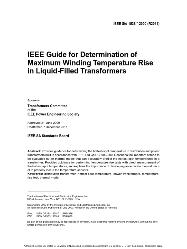 IEEE STD 1538 | PDF | Heat Transfer | Transformer