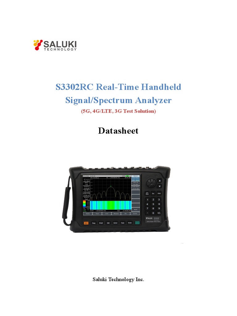 02.S3302RC Handheld Spectrum Analyzer Datasheet | PDF | Electrical Engineering | Wireless