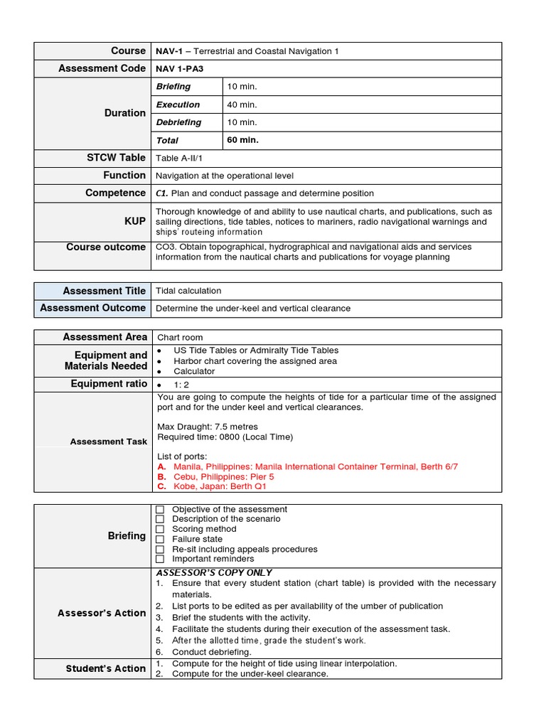 PA3 - Tidal Calculation | PDF | Navigation