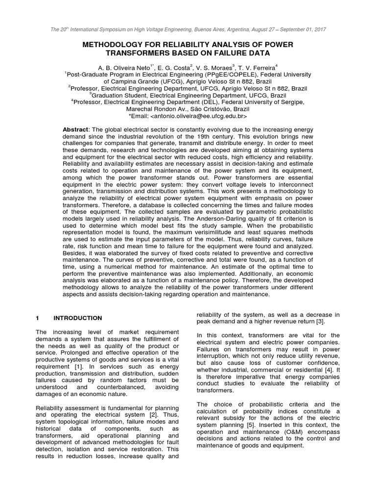 CIGRE-367 - Reliability of Transformers | PDF | Reliability Engineering | Probability Distribution