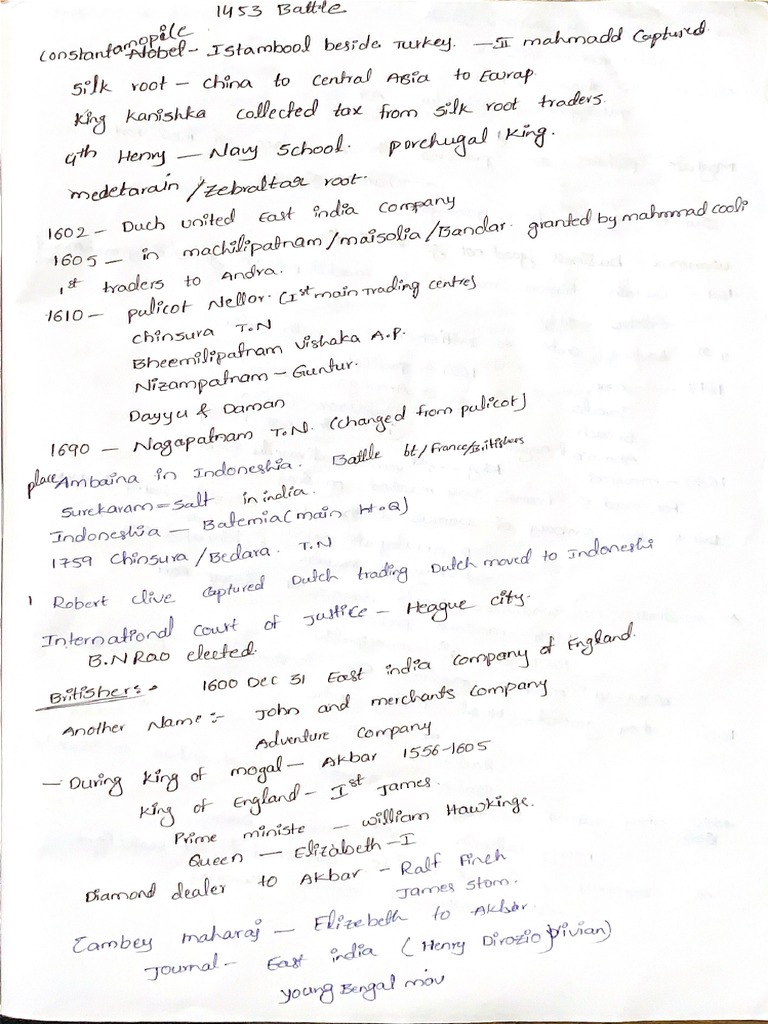 Indian History Notes 1 2 | PDF