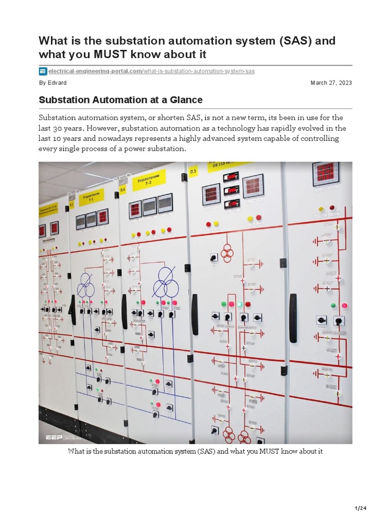 What Is The Substation Automation System (SAS) and What You MUST Know About It | PDF ...