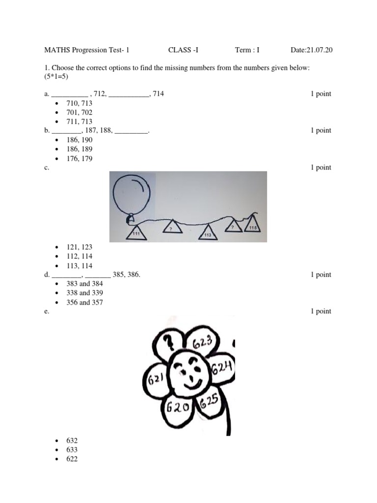 MATHS Progression Test | PDF | Teaching Methods & Materials