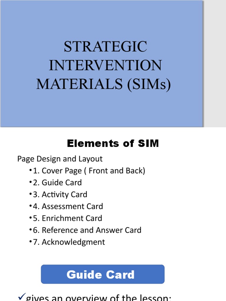 Strategic Intervention Materials (Sims) | PDF | Learning | Education Theory