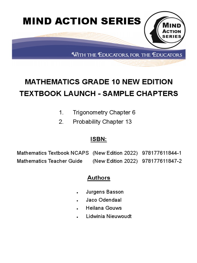 Mind Action Series: Mathematics Grade 10 New Edition Textbook Launch ...