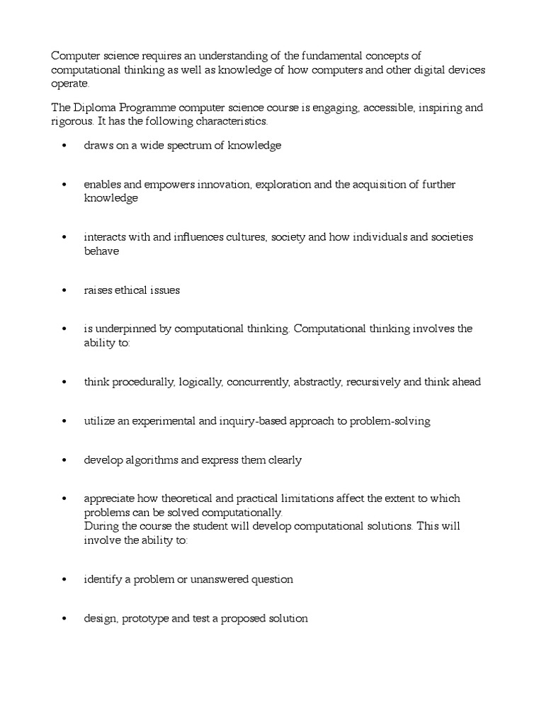 Computer Scinece Pdf Computer Science Science