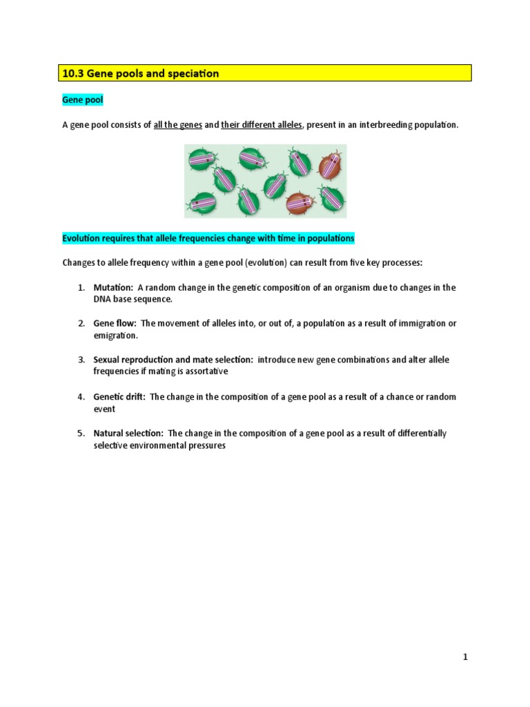 Understanding the Mechanisms of Speciation: Gene Pools, Reproductive ...